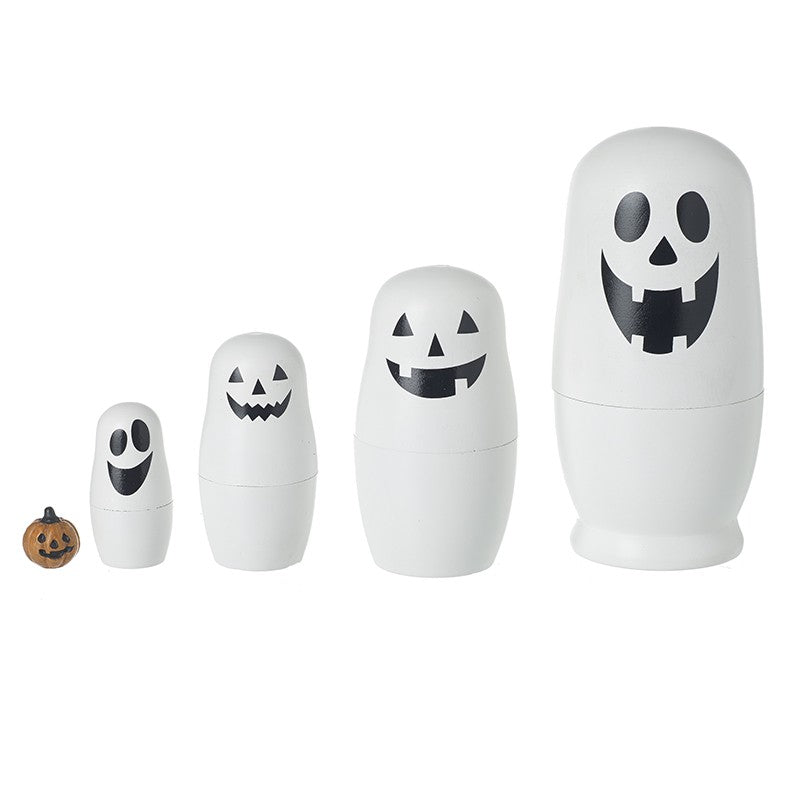 Ghost and pumpkin nesting dolls – Little Acorns